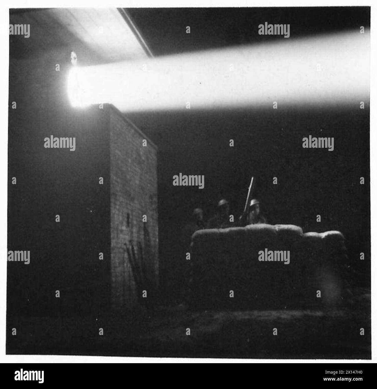 COASTAL DEFENCE ALARM PRACTICE - One of the searchlight stations with ...