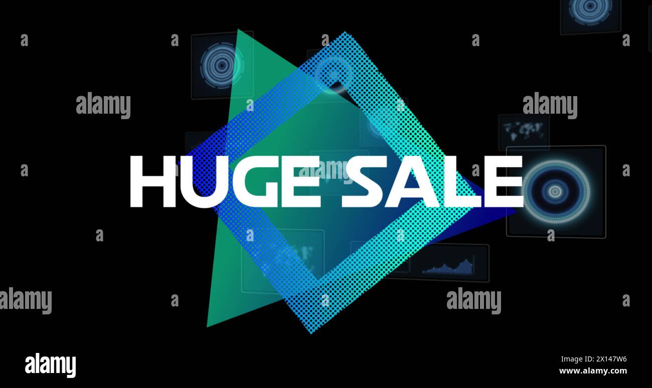 Image of data processing over huge sale text Stock Photo - Alamy