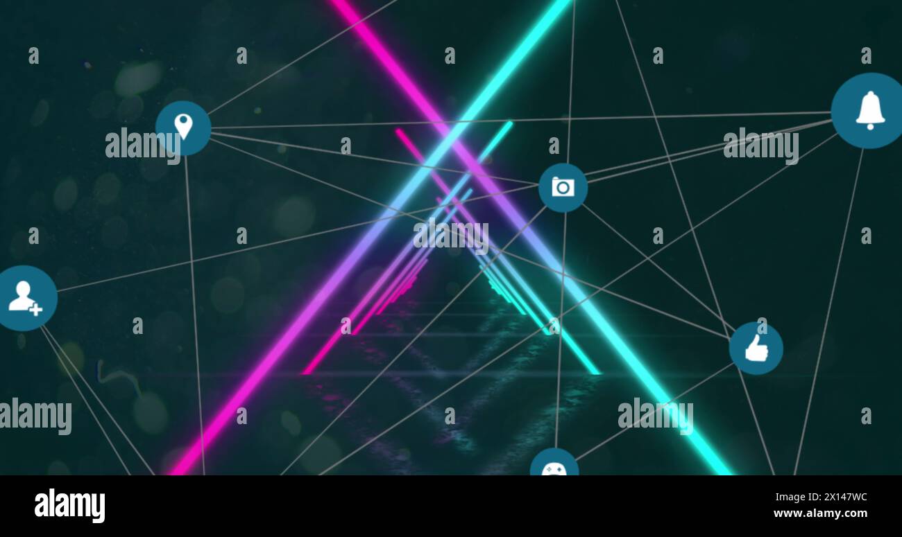Animation illuminated icons connected lines hi-res stock photography ... Animation illuminated icons connected lines hi-res stock photography ...