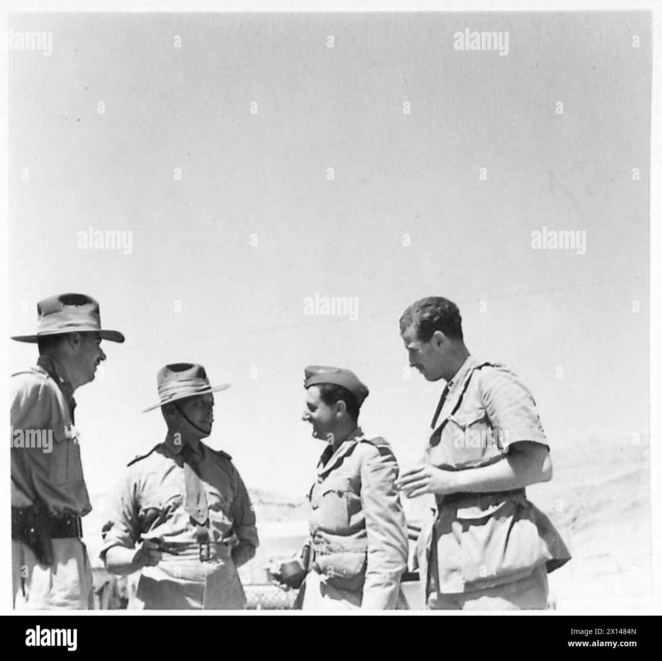 Major General E.C. Peant and Major W.J. Balchin of the A.I.F. talk with ...