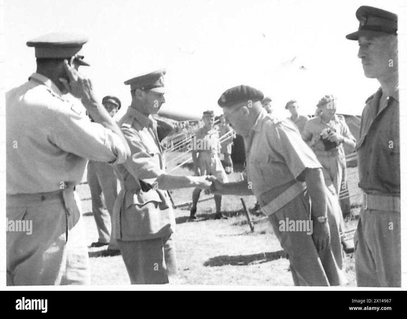 The King meets Brigadier Ivor Moore at Main Headquarters, a senior ...