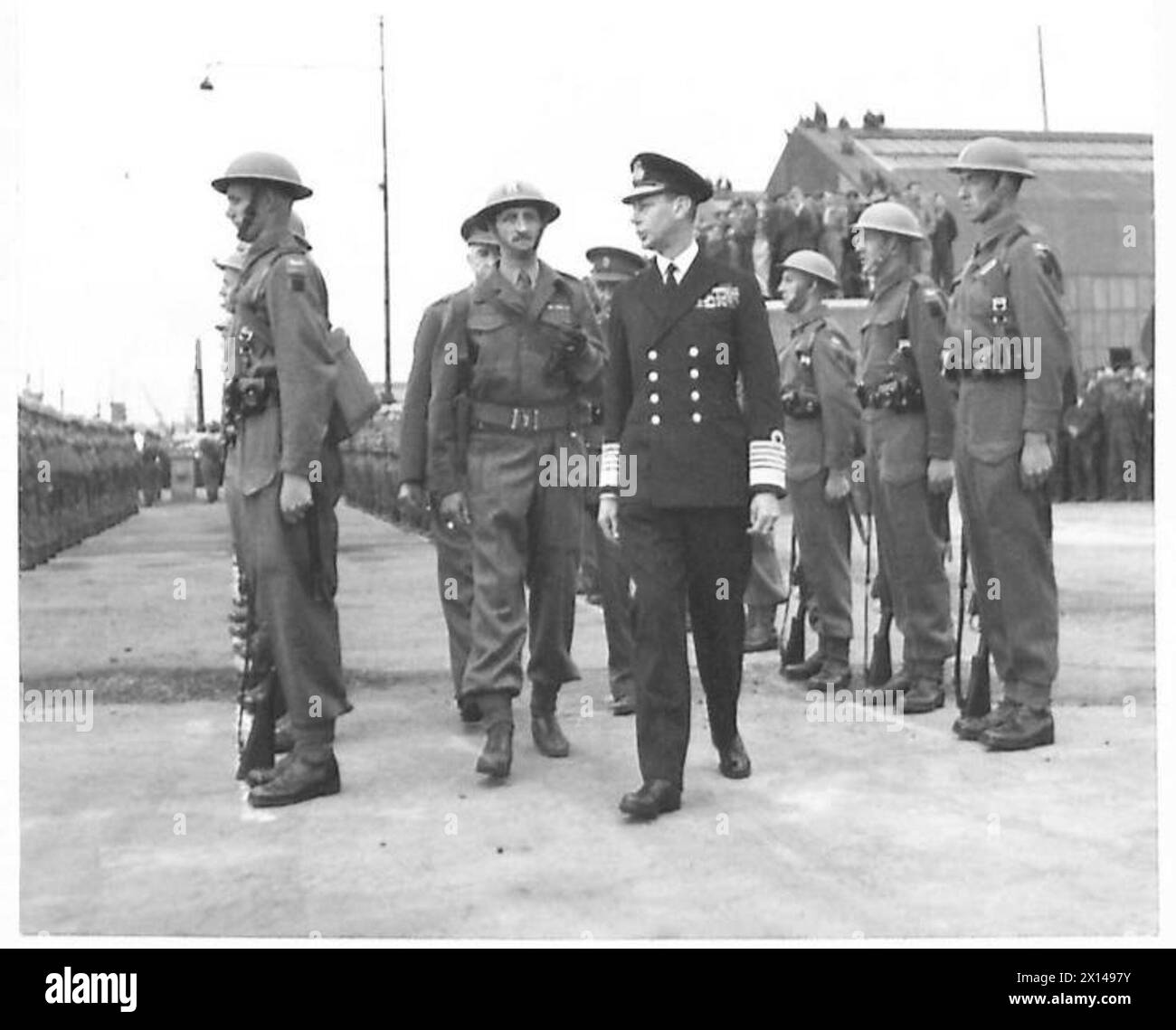 VISIT OF THE KING & QUEEN TO NORTHERN IRELAND - The King inspecting a ...