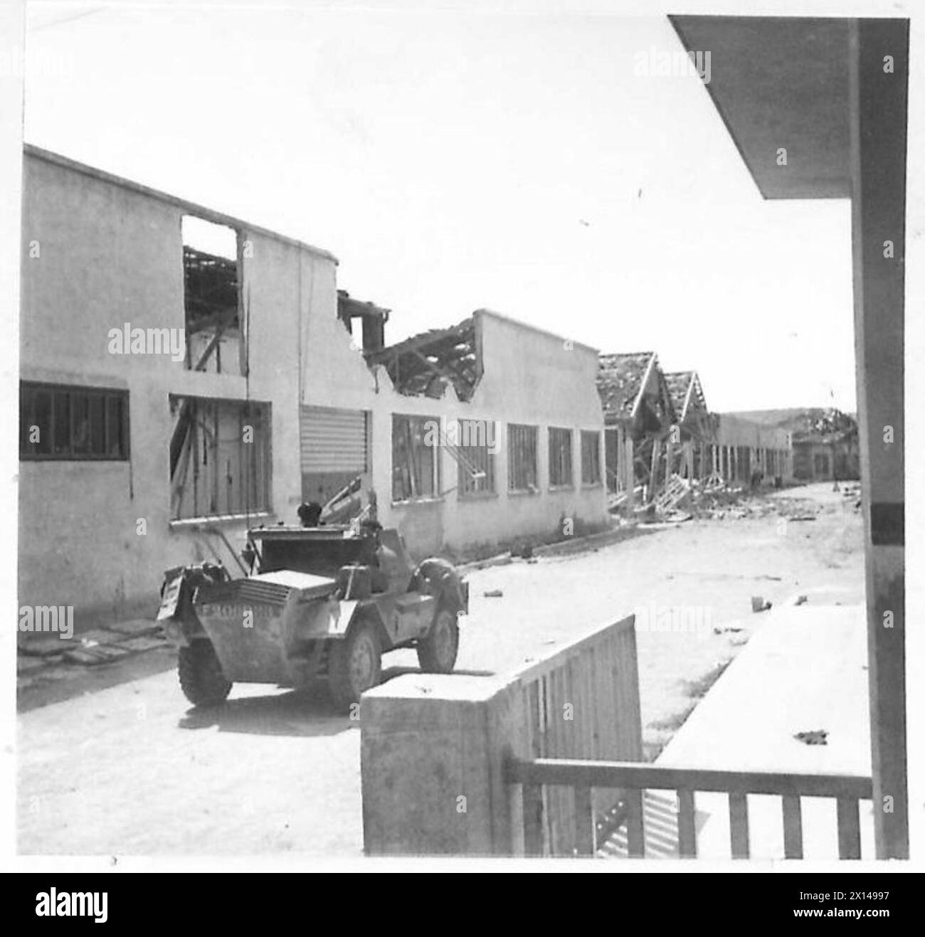 Recce troops of the Eighth Army advance, with the first Recce car ...