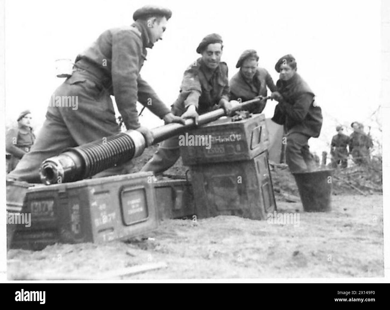 Photograph showing gunners of the 319/92 Loyals L.A.A. Regiment ...
