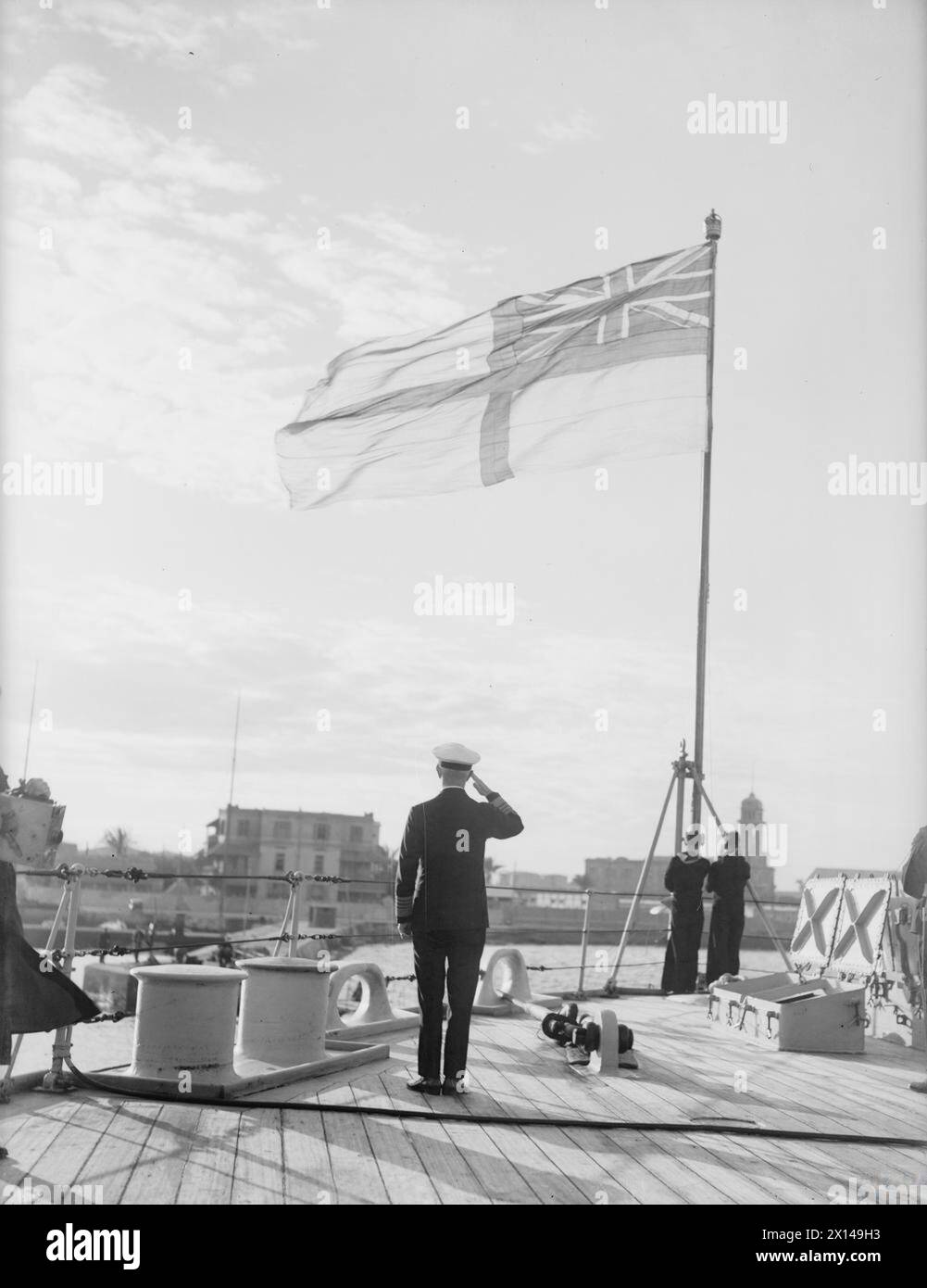 ADMIRAL SIR ANDREW CUNNINGHAM, C IN C MEDITERRANEAN FLEET AT MORNING ...