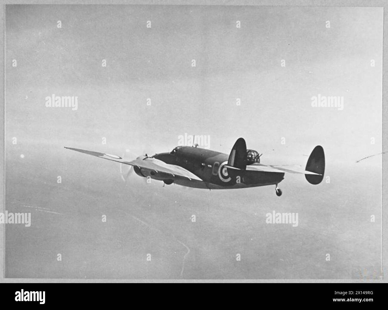 The Hudson Mark 1 aircraft, built by Lockheed, equipped with two Wright ...