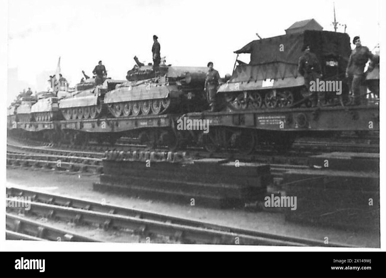 MOVEMENT CONTROL - Tanks arrive by rail for shipment , British Army ...