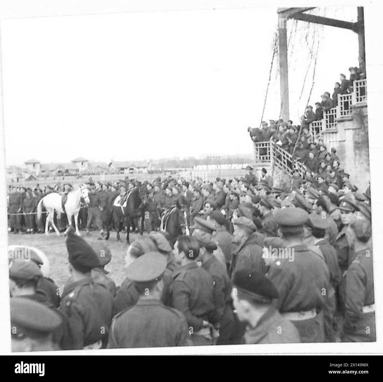 EIGHTH ARMY : ARMY "RACE MEETING" - View across the paddock as entries ...