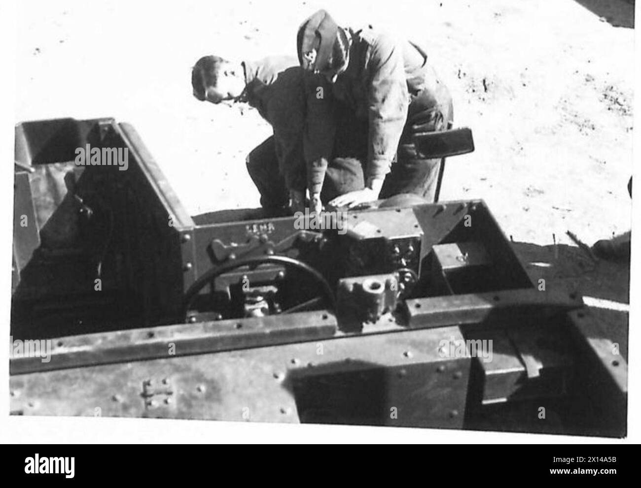 Routine Training - Bren carrier maintenance , British Army Stock Photo ...