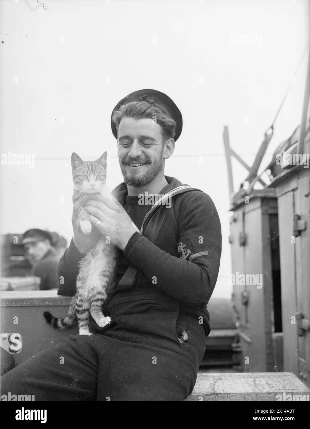 Leading Seaman Lawrence aboard HMS Vanity on escort duty with the ship ...