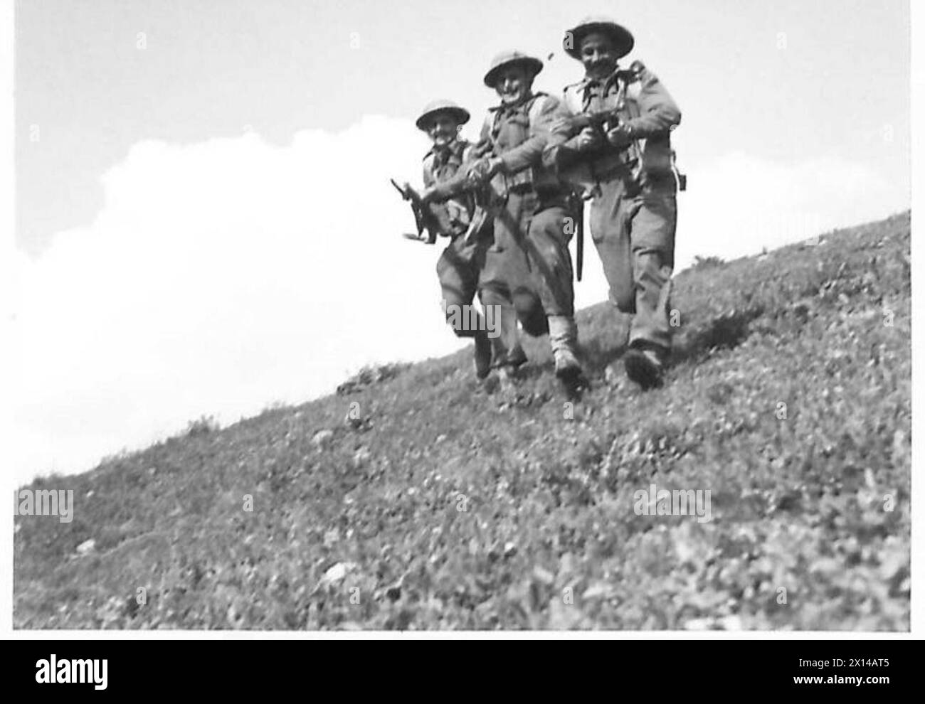 BATTLE EXERCISES in TUNISIA - A bayonet attack on an 'enemy' position ...