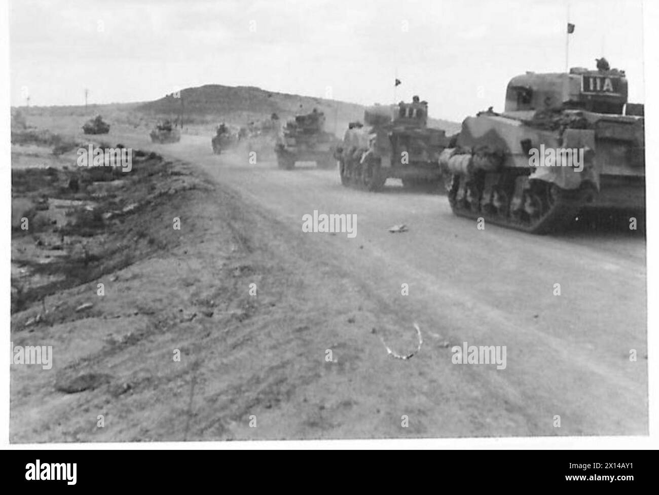 BATTLE OF THE GABES GAP - Tanks of the 9th Lancers moving up British ...