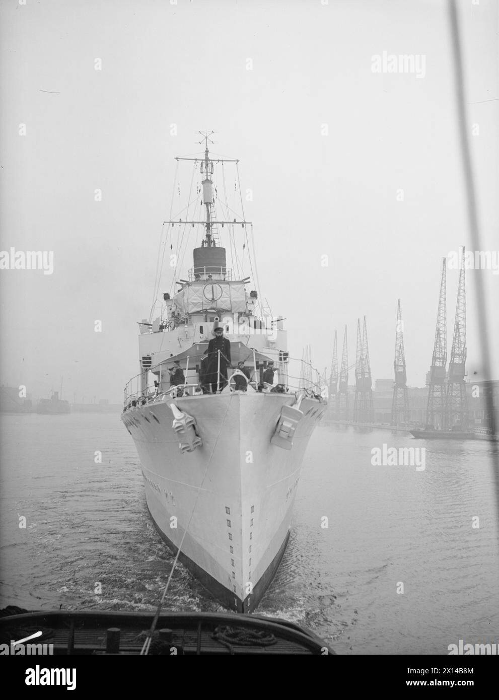 HMS Veteran, a British modified W-class destroyer, is docked at King ...