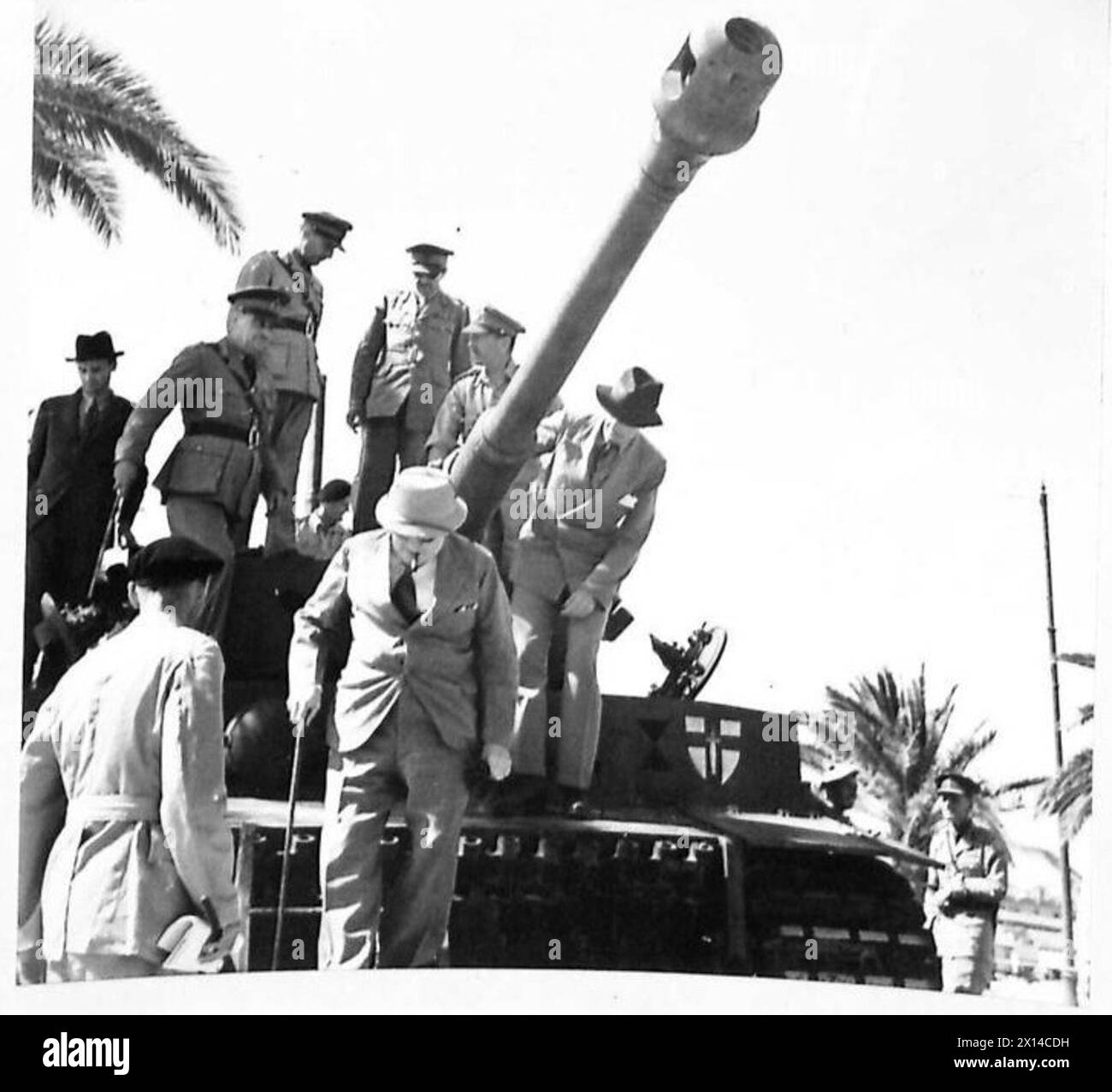 MR. CHURCHILL'S NORTH AFRICAN VISIT - Mr. Churchill climbing down after ...