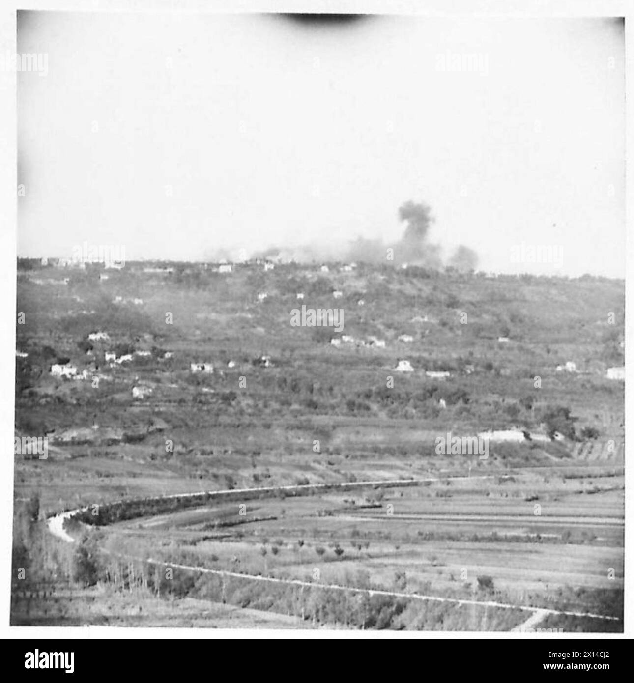 British Army troops observe bombing over Santa Maria and the River ...