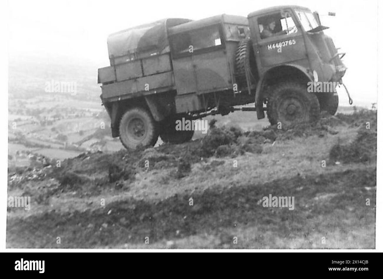 TRAINING ROYAL ARTILLERY DRIVERS - A lorry making its way up the ...