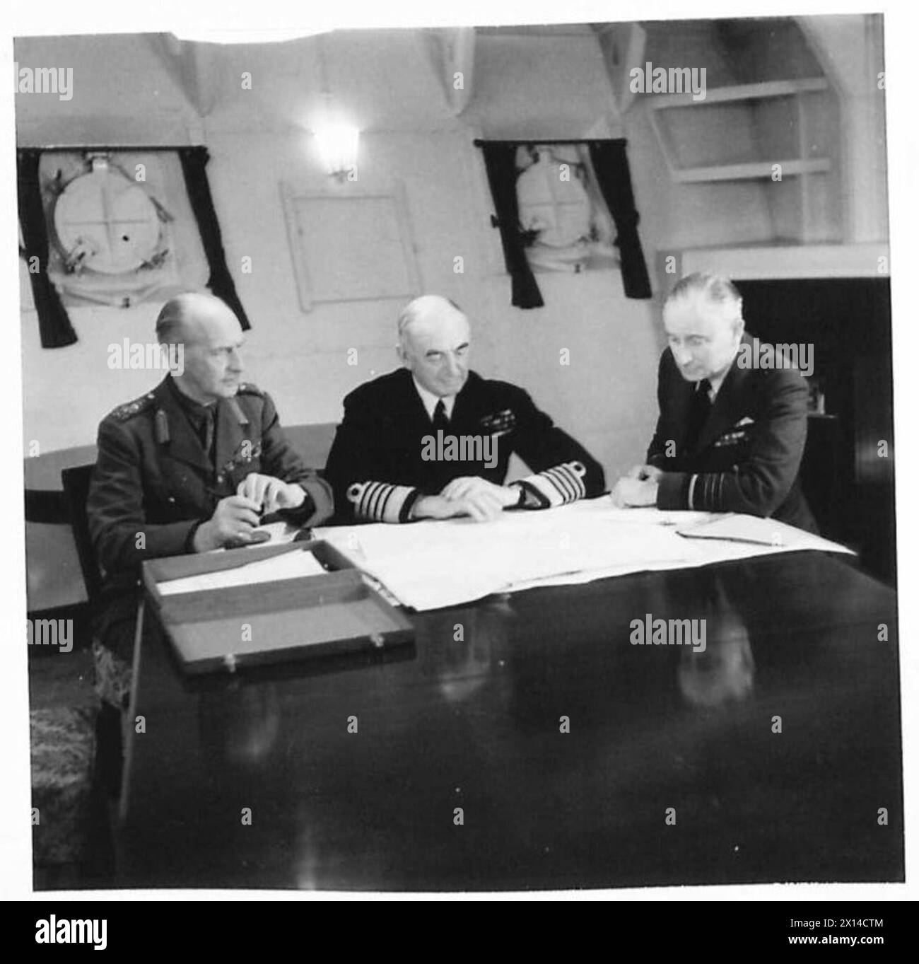 Senior British military officers, including Colonel L.C. Hollis ...