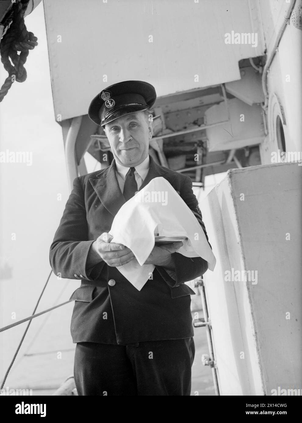 On 21 October 1944, officers and crew of HMS Garth, a Hunt-class ...