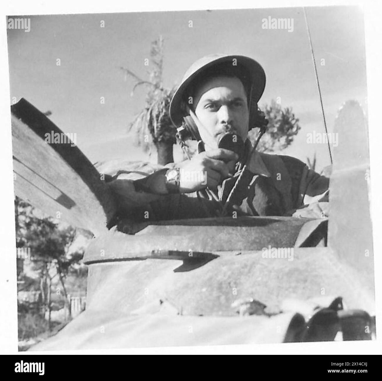 ITALY : EIGHTH ARMYTHE LIFE OF A TANK MAN - Sgt. Charette in the turret ...