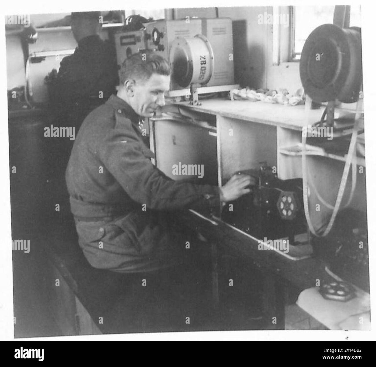 FIFTH ARMY - Sgmn. J. Bower at work with the Wheatstone Transmitter ...