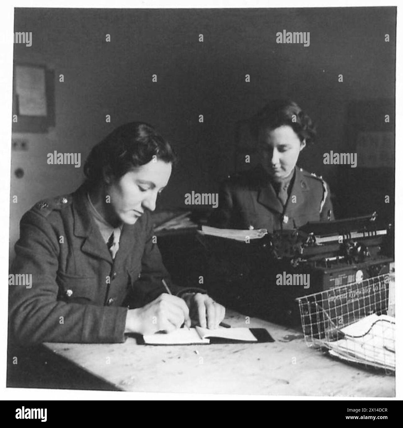 Photograph of Elsie Davis training as a shorthand-typist at the ATS ...