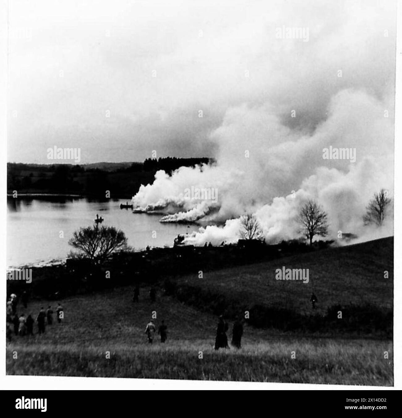 British Army personnel conducting smoke screen tests, deploying smoke ...