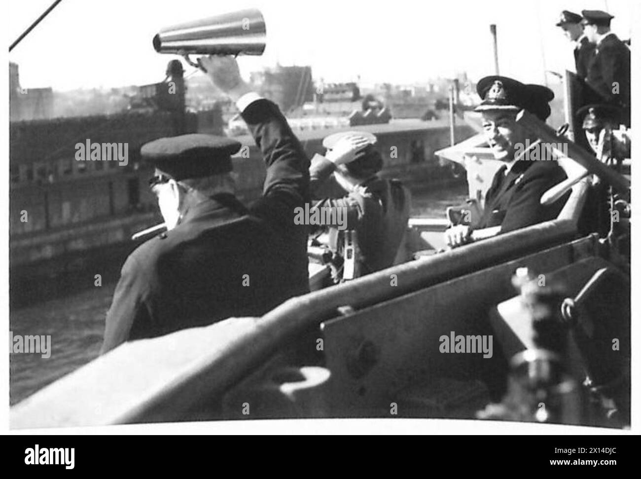 MR. WINSTON CHURCHILL'S RETURN - Mr. Churchill waves farewell from the ...