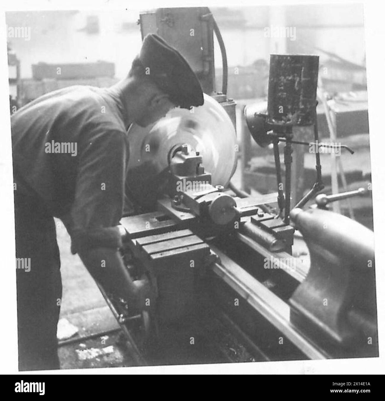 WITH THE ROYAL ENGINEERS IN NORTH AFRICA - Turning a generator part ...