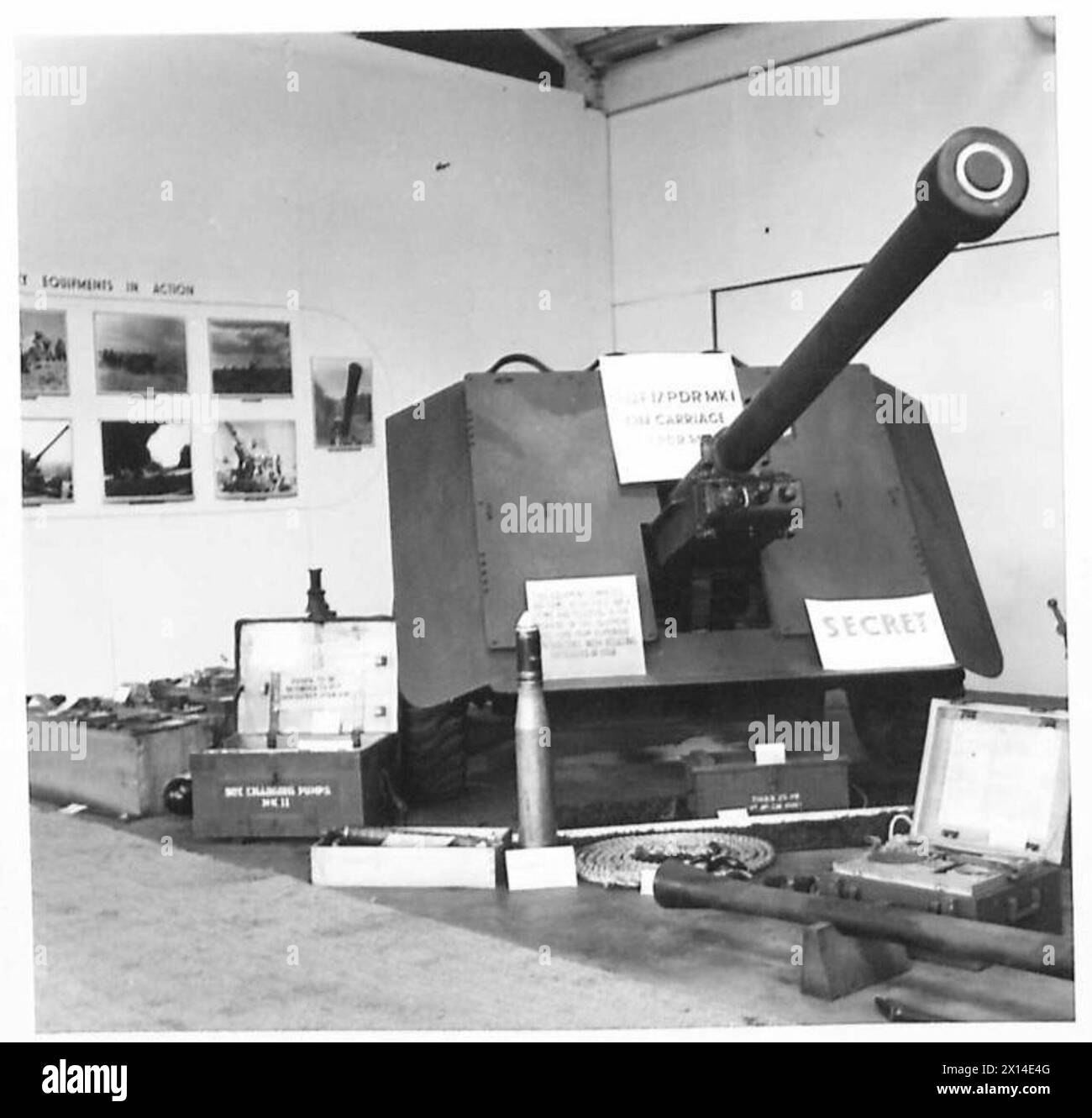 EQUIPMENT EXHIBITION AT ROYAL ORDNANCE DEPOT - 17-pdr. Mk. I gun ...