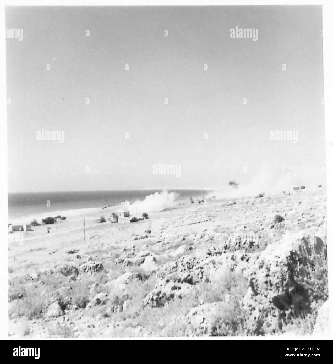 LAST OF THE FIGHTING IN SYRIA - Enemy shells bursting on the forward ...