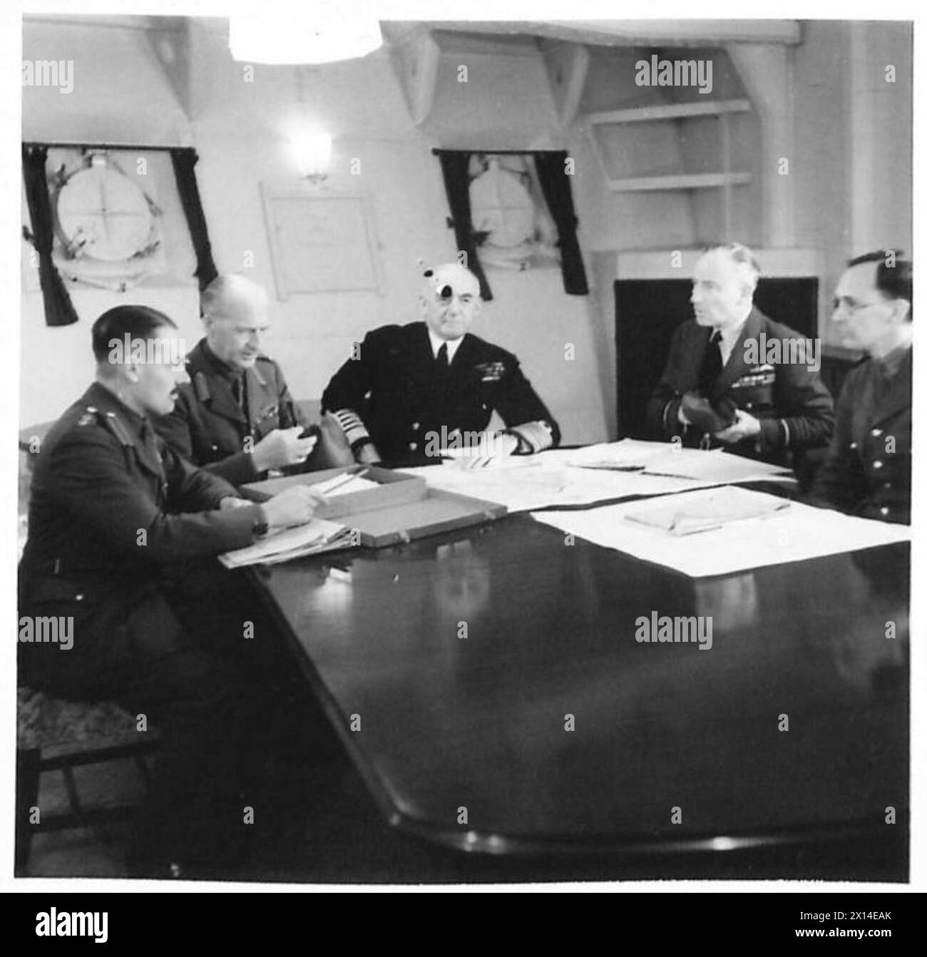 Senior British military officials including Colonel L.C. Hollis ...