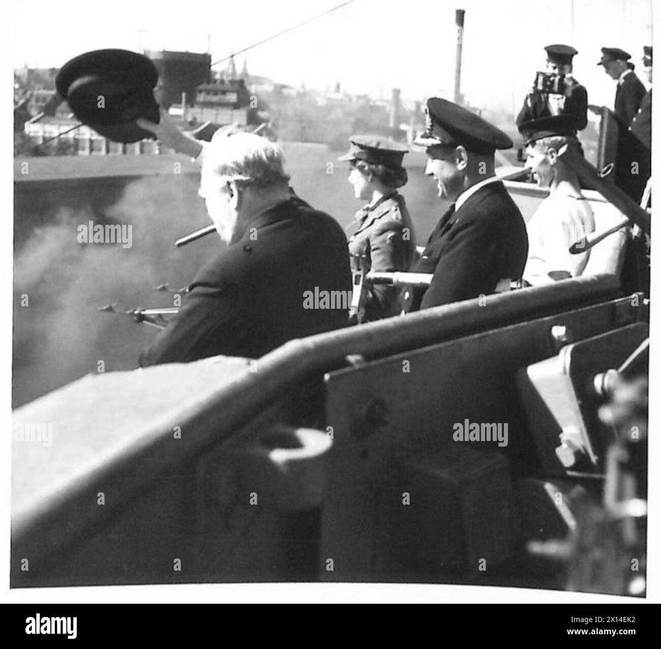 MR. WINSTON CHURCHILL'S RETURN - Mr. Churchill waves farewell from the ...