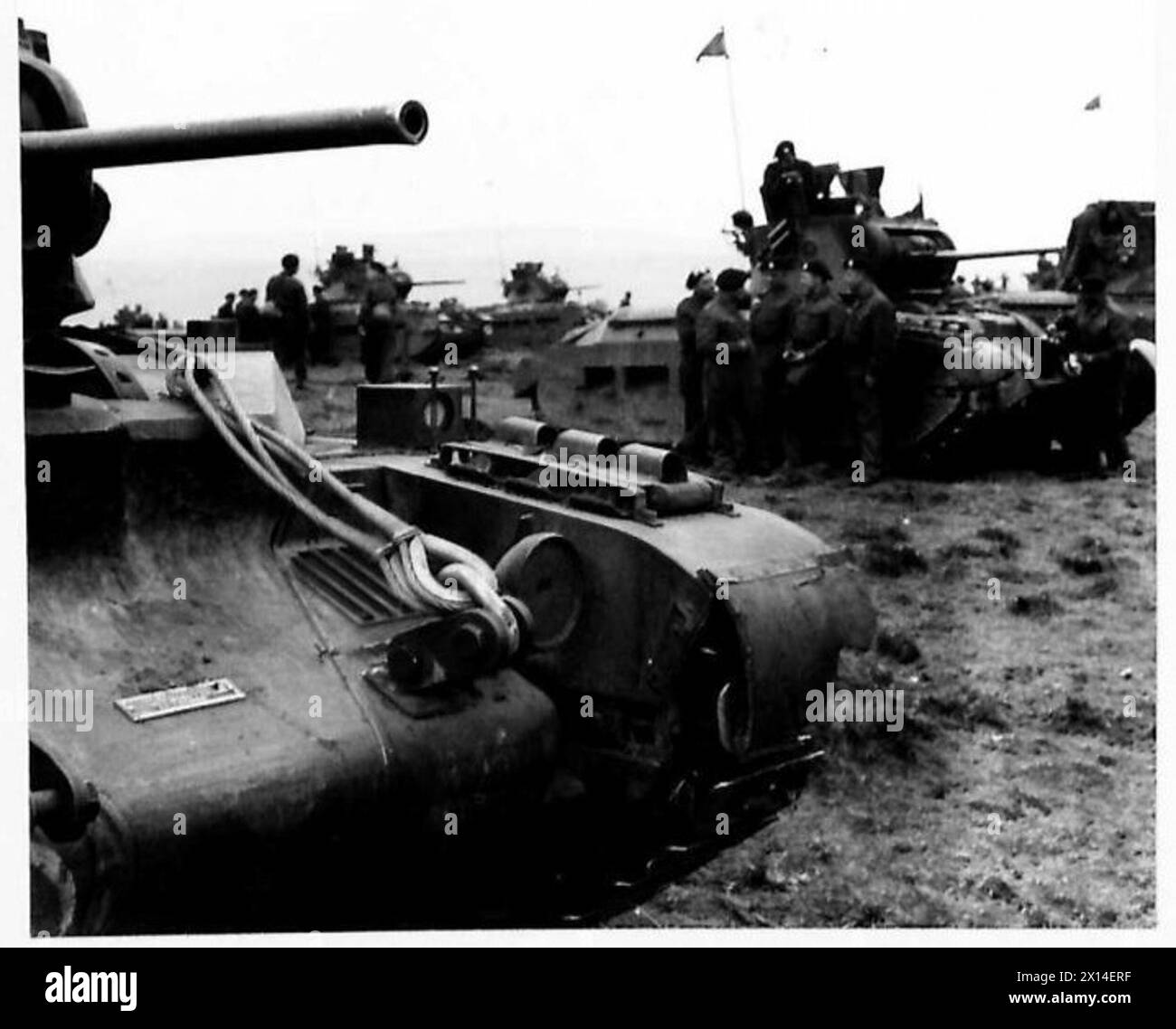 TANKS IN TRAINING - Infantry tanks assembled before the exercise ...