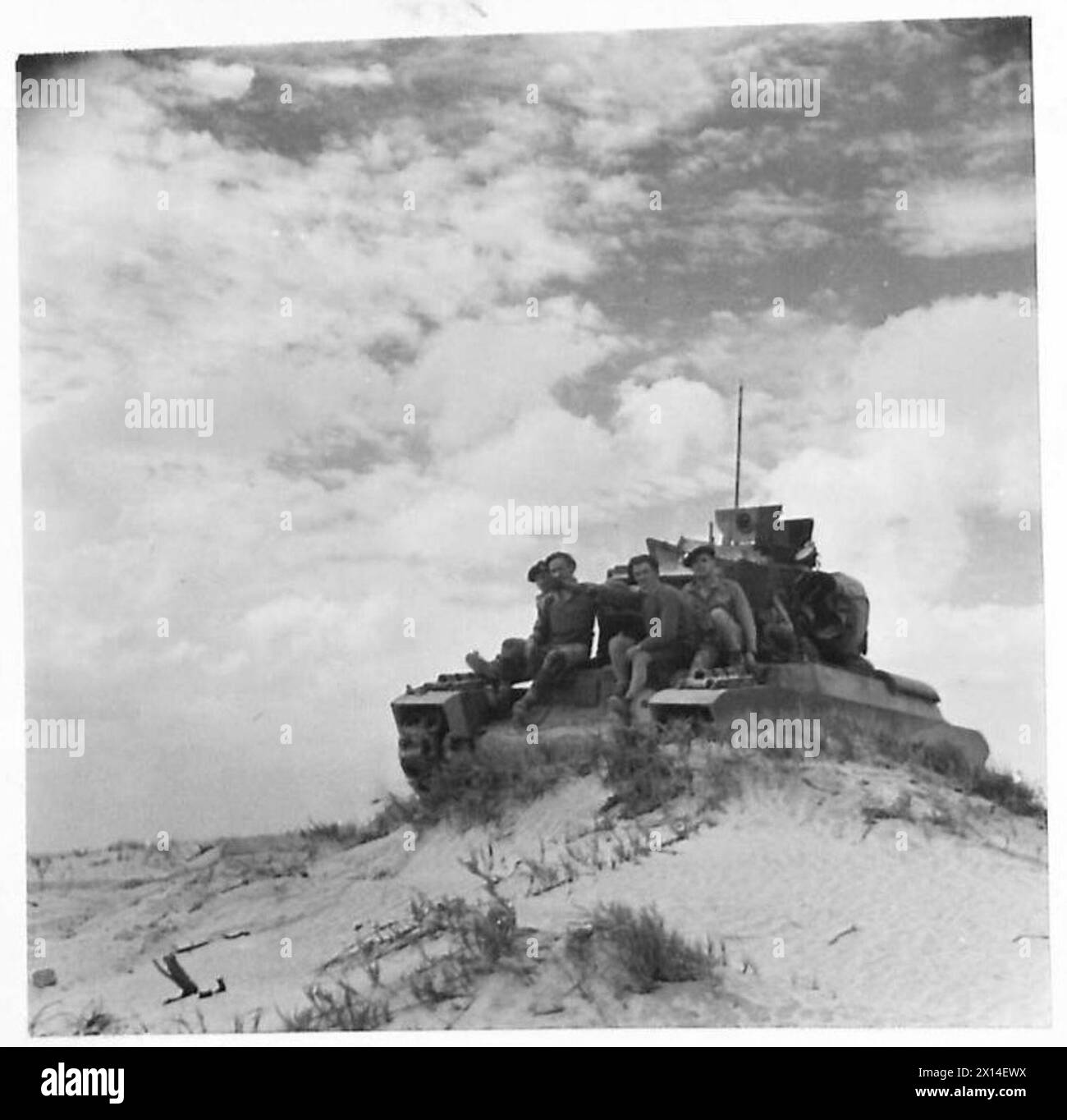 British Army tanks advance to forward positions in the Western Desert ...