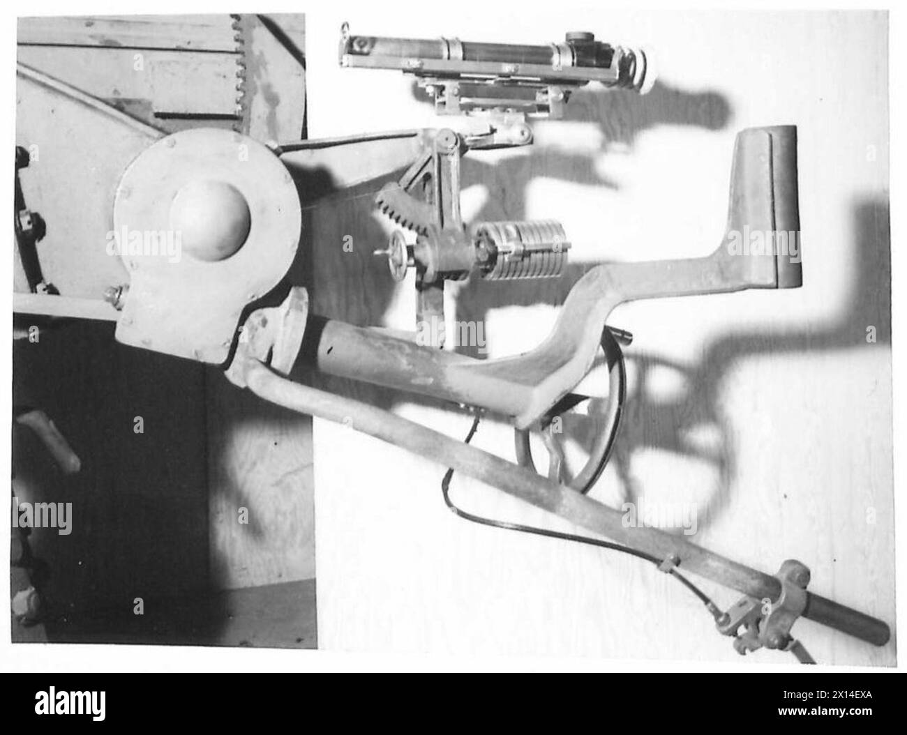 French 75 mm gun displayed on its new mounting, showing artillery setup ...