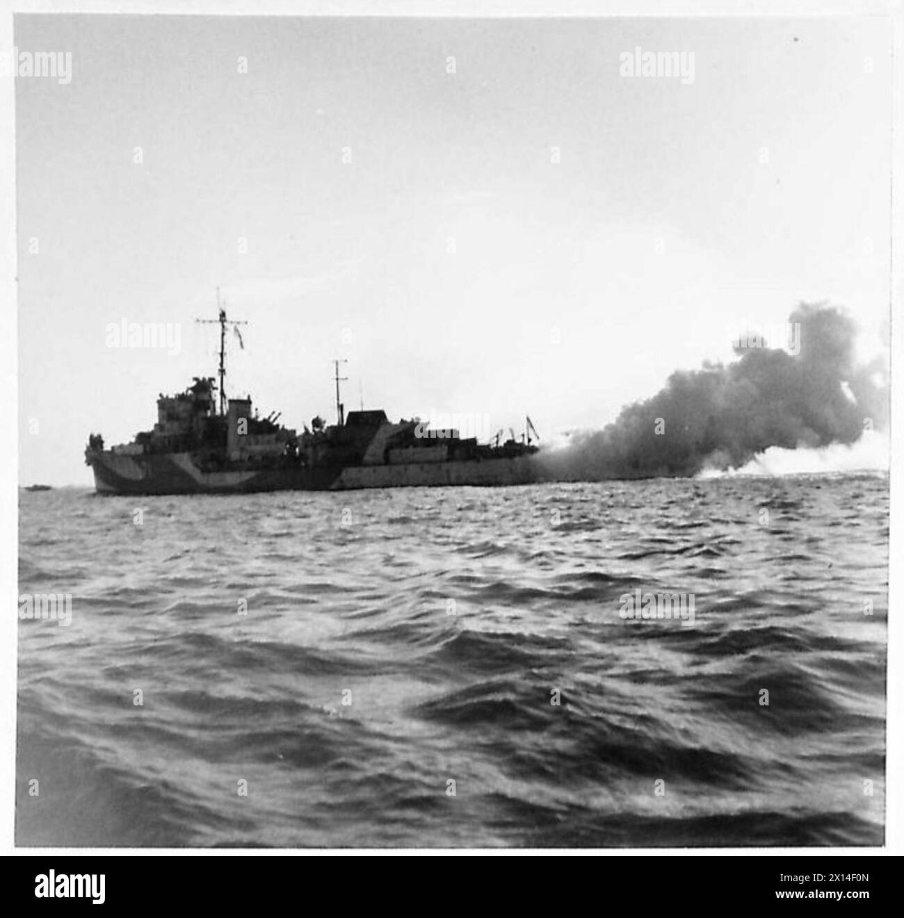 THE RAID ON DIEPPE - The scene off the French coast showing a Naval ...
