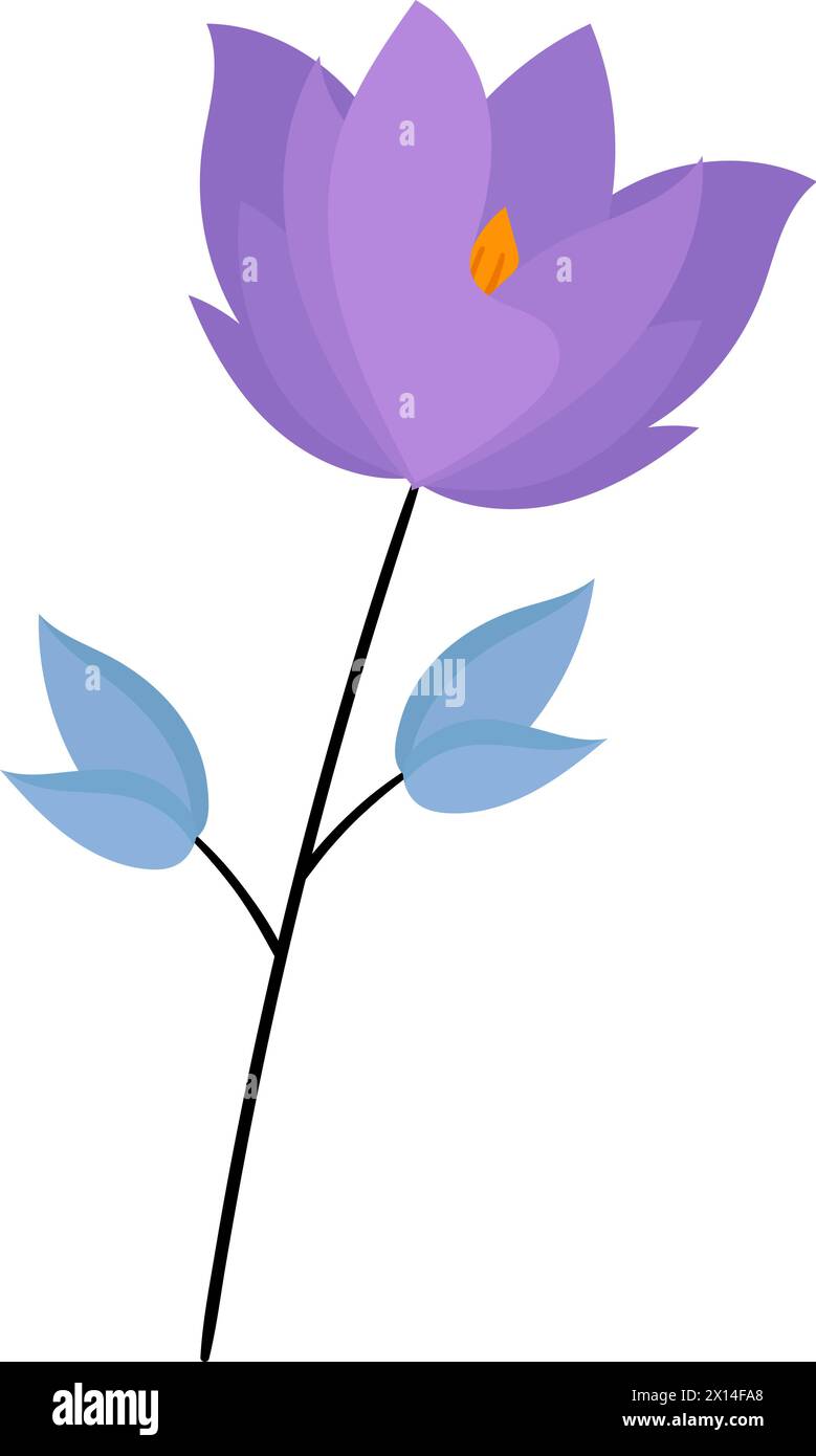 plant illustration, spring a sprig of beautiful purple flowers is ...