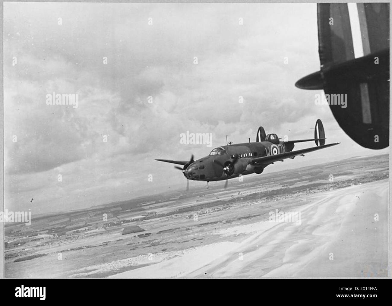A Lockheed Hudson Mark 2 aircraft equipped with two Wright Cyclone ...