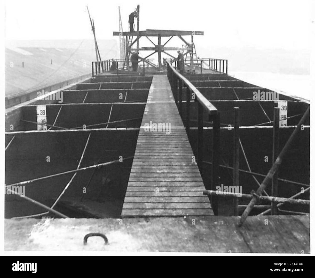 View of Type B.1 Monk craft at West India dock, showing the deck length ...