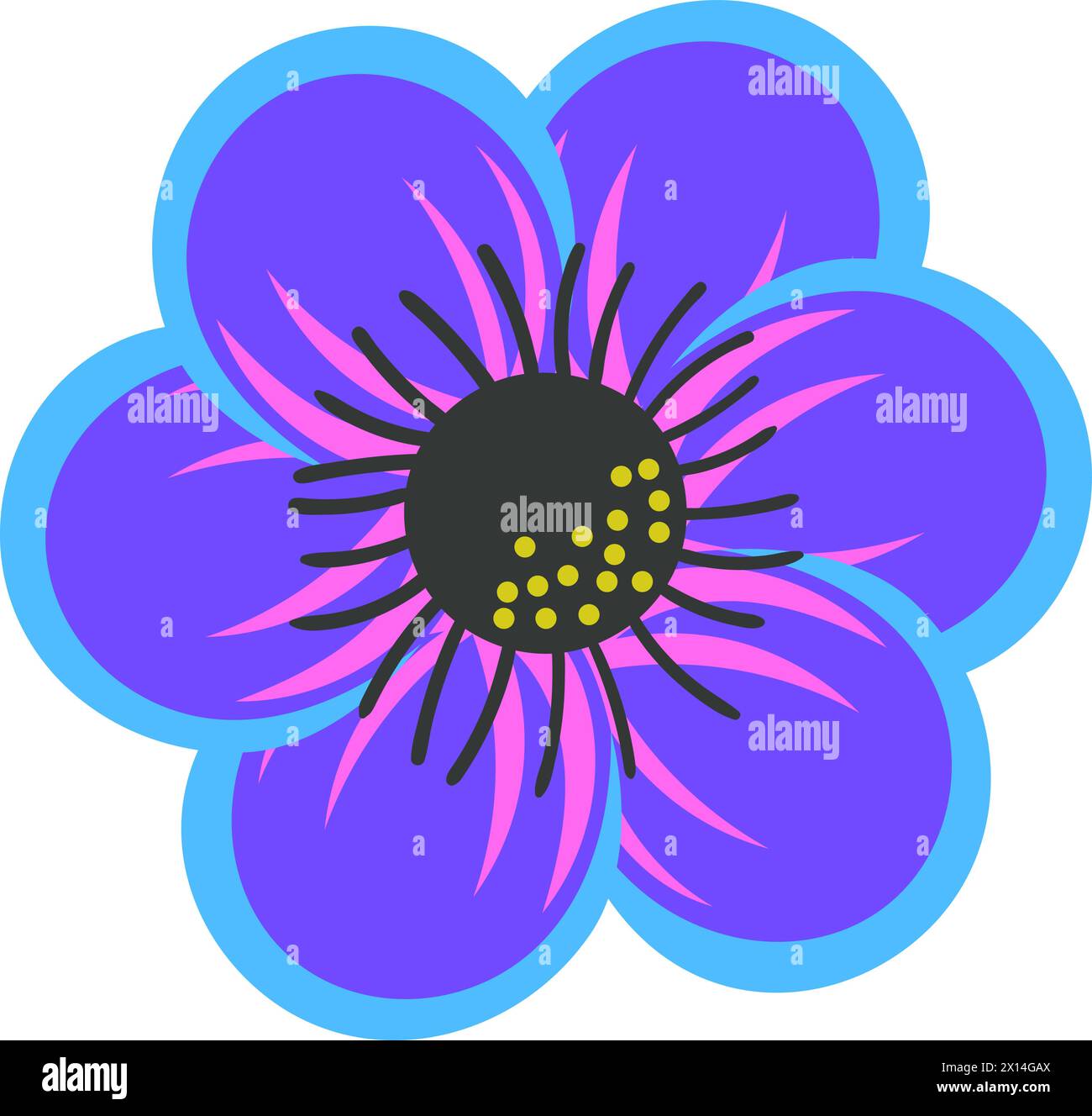 plant illustration, spring a sprig of beautiful purple flowers is ...