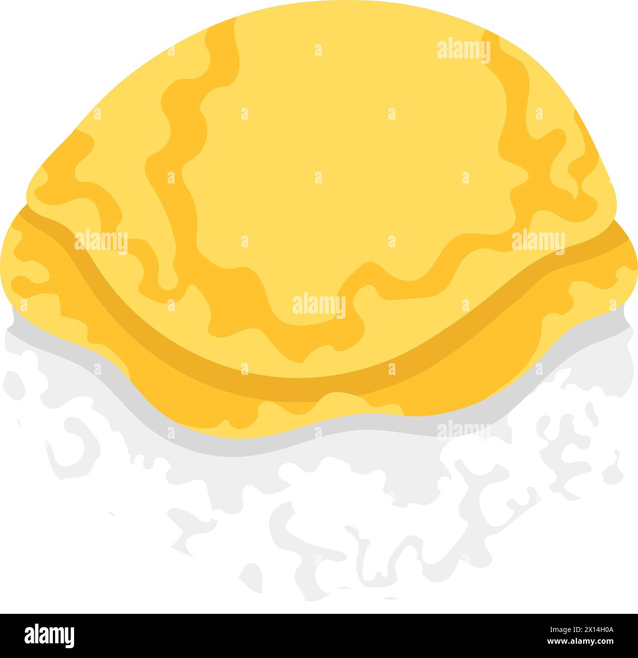 illustration of Japanese food icon, sushi rice balls with melted omelet ...