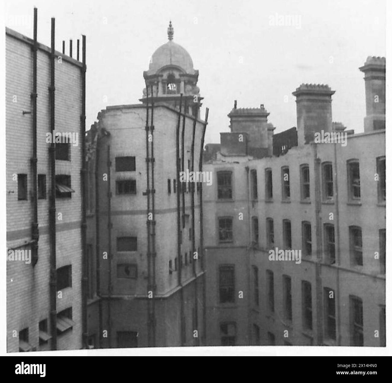 Construction site side entrance Black and White Stock Photos & Images ...