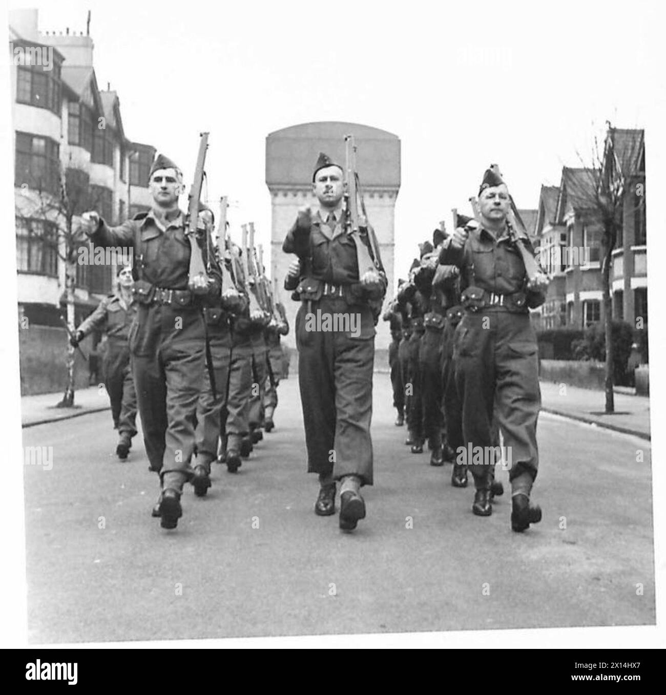 RASC OFFICERS TRAINING SCHOOL - Officer students marching , British ...