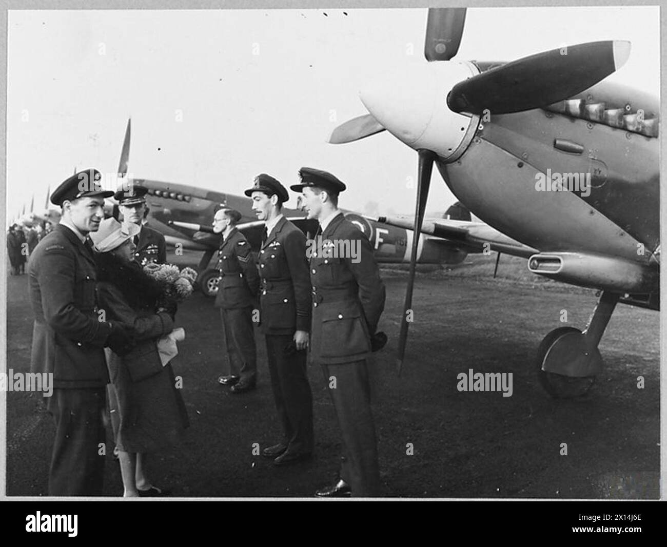 Lady Fowle presents the 'Persian Gulf' Spitfire Squadron of No.11 Group ...