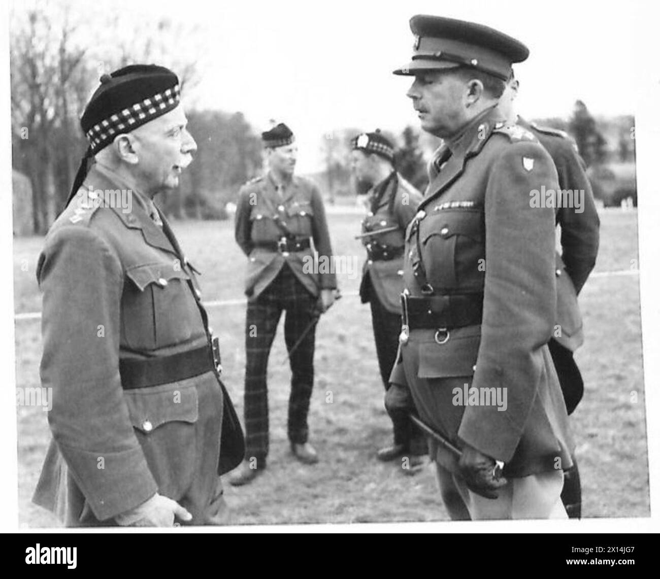 Major General Sir Edward N. Broadbent, Colonel of the KOSB's, talks ...