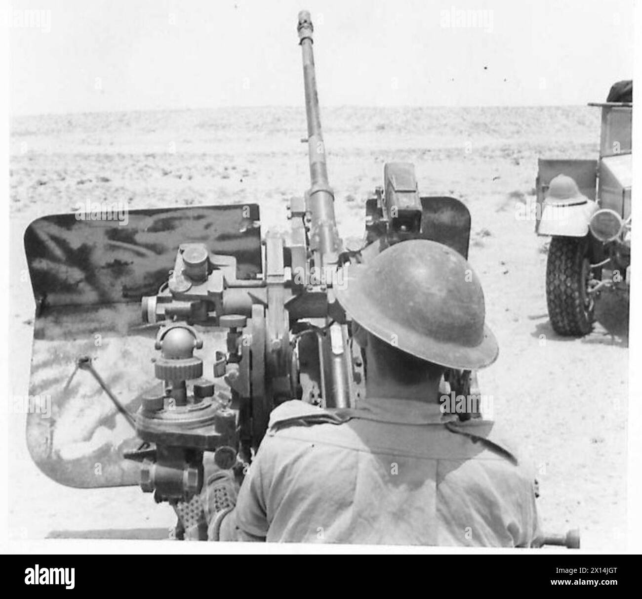 A rear view of a 2-centimeter Flak gun positioned on the Western Front ...