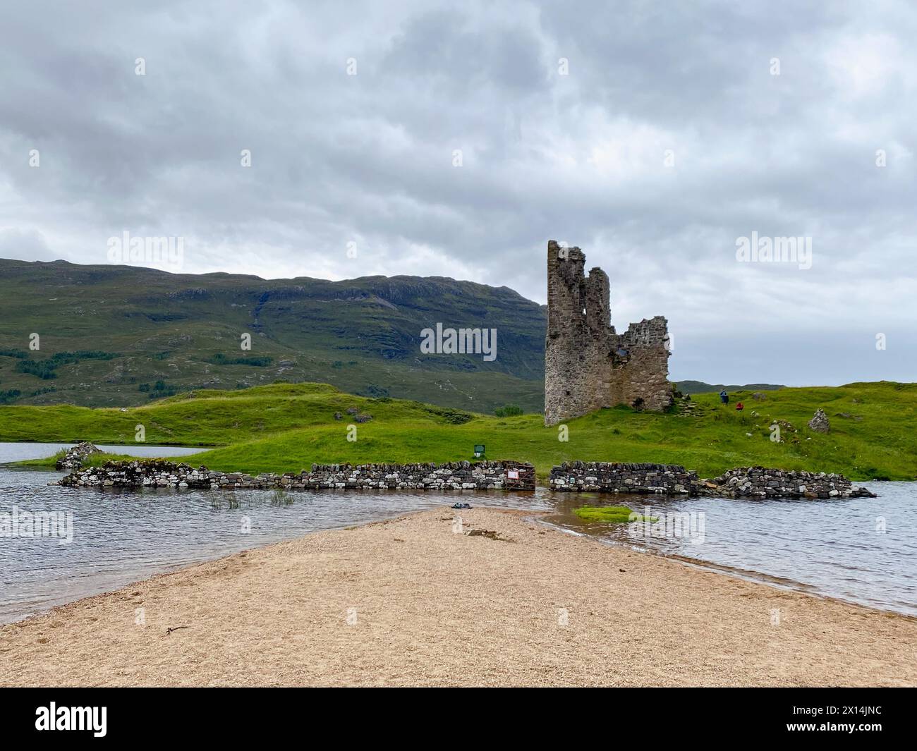 Sutherland,Scotland - 11 August,2022: Ardvreck Castle on an island in ...