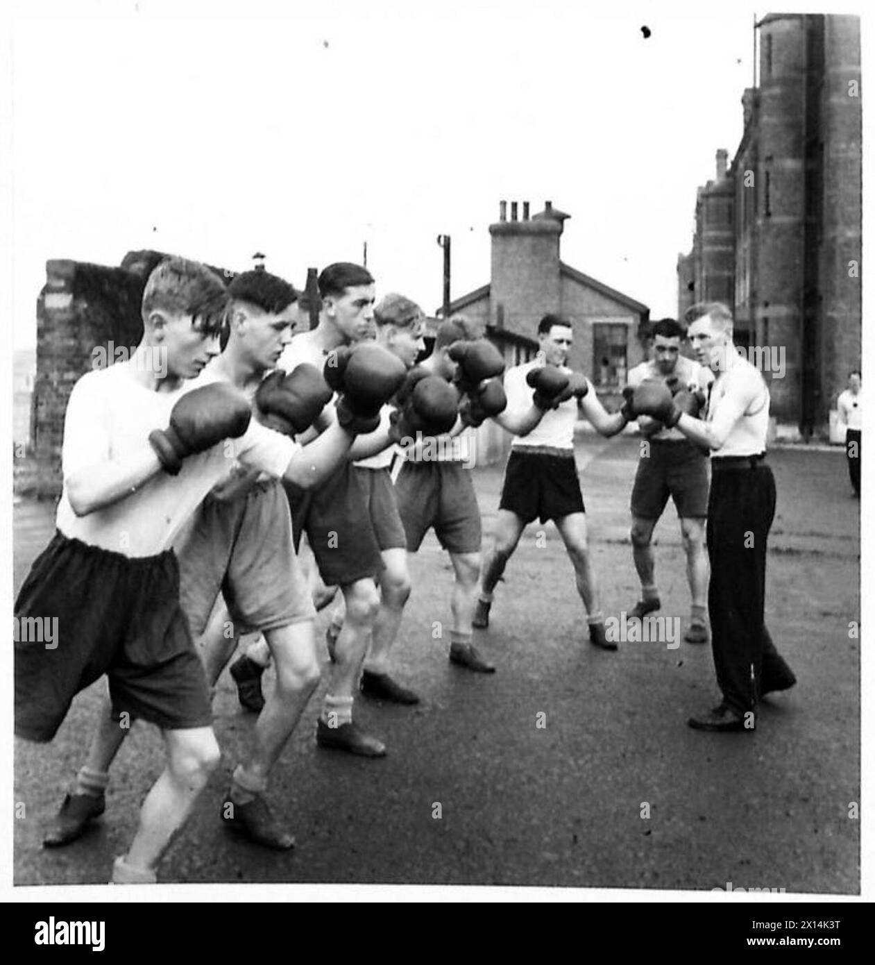 A YOUNG SOLDIERS BATTALION - A young soldiers boxing class , British ...