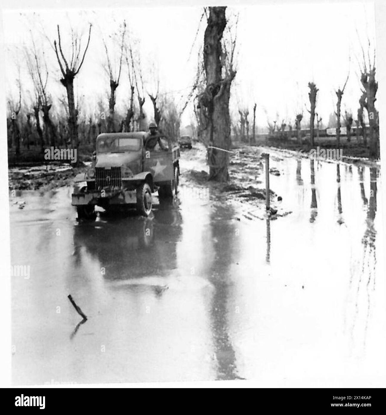 Flooded terrain affects operations on the Fifth Army front in Italy ...