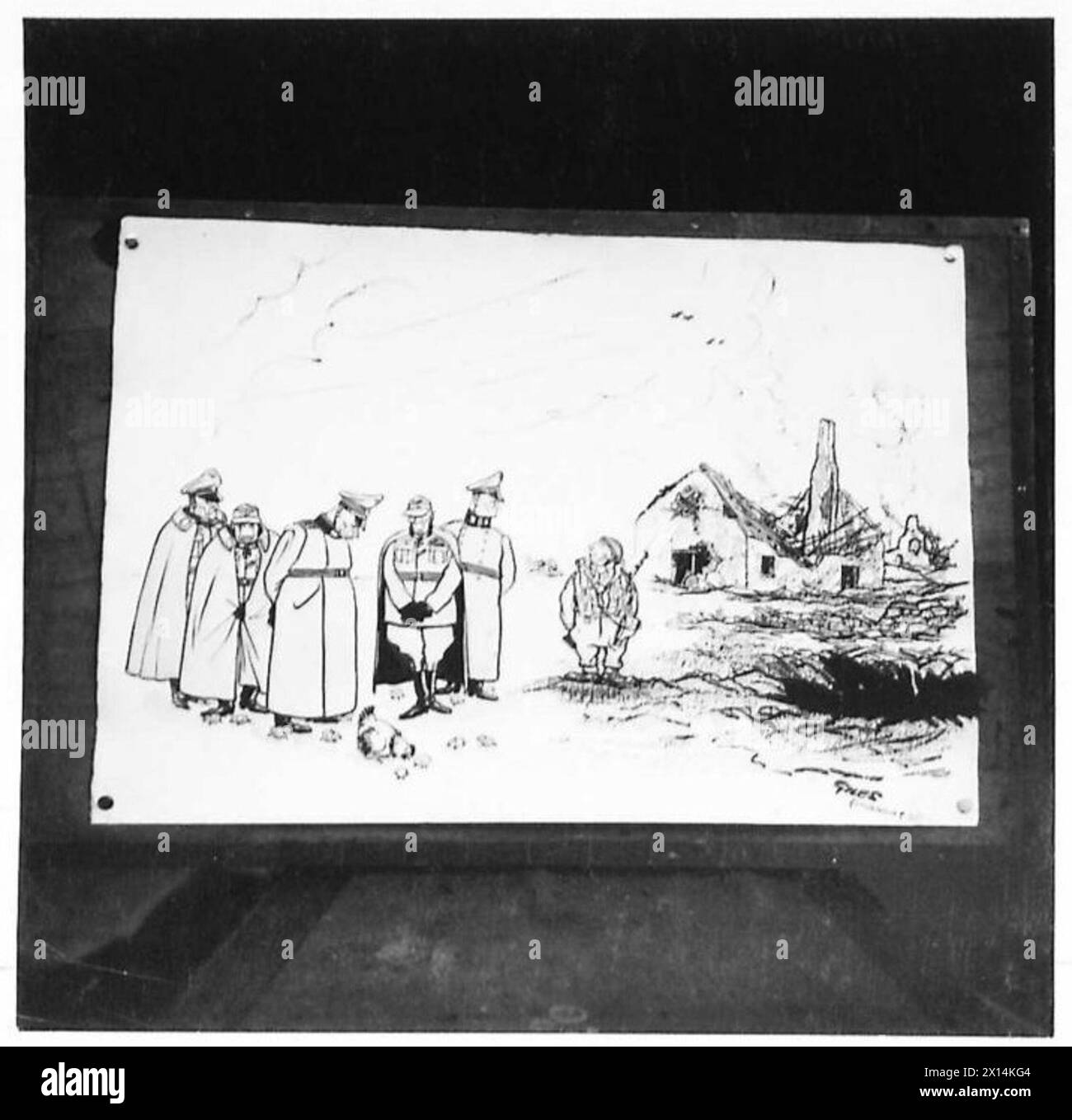 GILES IN GERMANY - One of his completed cartoons British Army, 21st ...